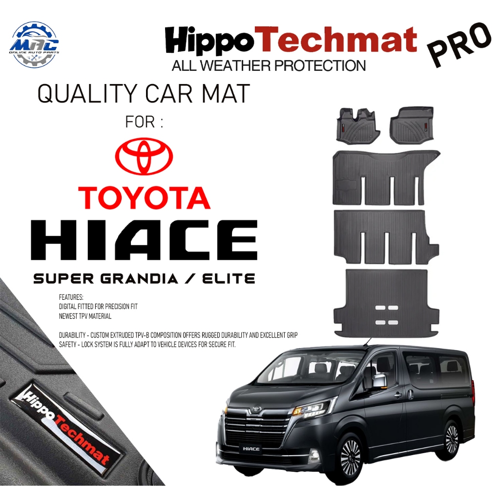 HIPPO TECHMAT PRO for Toyota HIACE SUPER GRANDIA / ELITE 2020 UP Deep ...