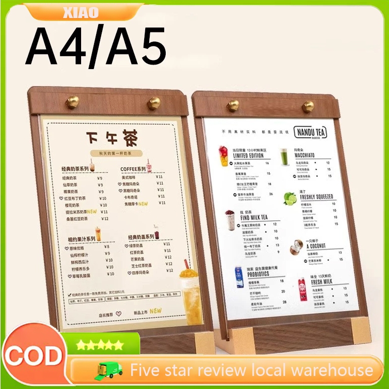 A4 /A5Milk Tea Coffee Shop Desktop DisplayBillboard Acrylic Restaurant ...