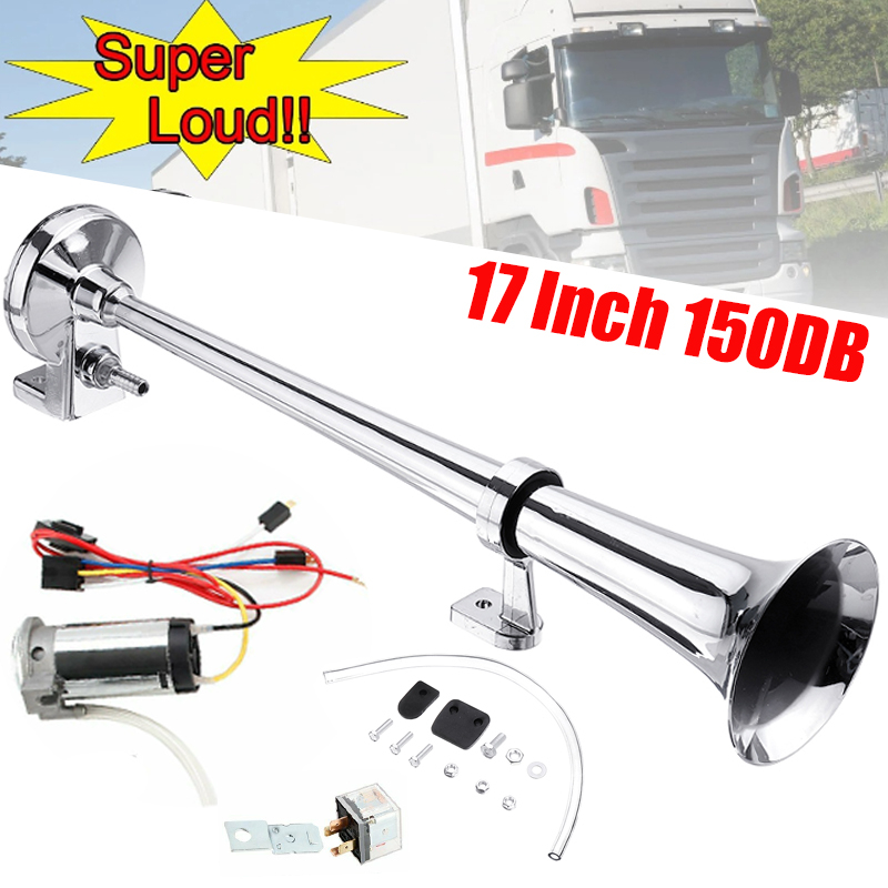 12V Electric Air Horn 150DB Super Loud 17 inch Car Siren Tone Pump Loud ...