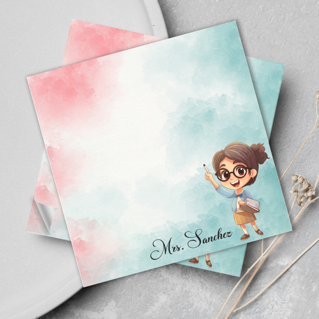 Personalized Woman Teacher Notepad To Do List Tear off Notes Minimalist ...
