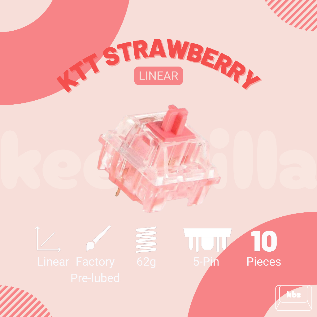 KTT Strawberry Linear Switch Mechanical Keyboard Switch SMD LED 3 pin 5 ...