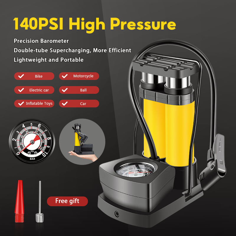 Bicycle Air Pump with Pressure Gauge 160PSI Pump gulong Pambomba Bomba ...