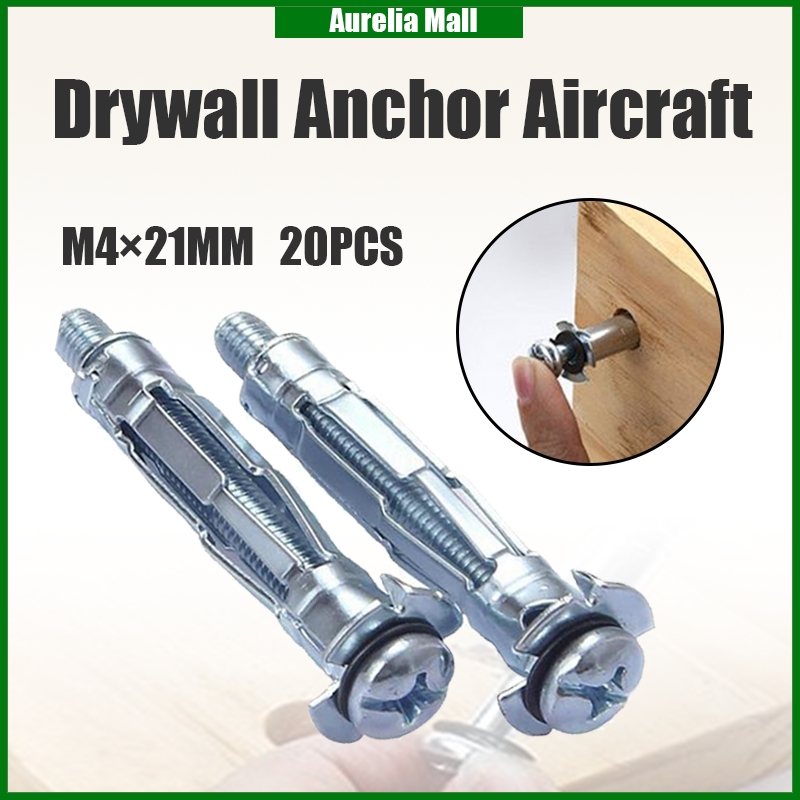 Wall Plugs 20pcs M4 M6 Metal Hollow Wall Anchor Gypsum Board Wall ...