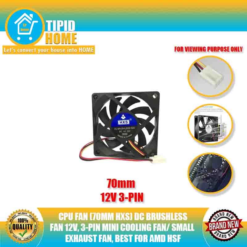 CPU FAN (70MM HXS) DC BRUSHLESS FAN 12V, 3-PIN MINI COOLING FAN/ SMALL ...