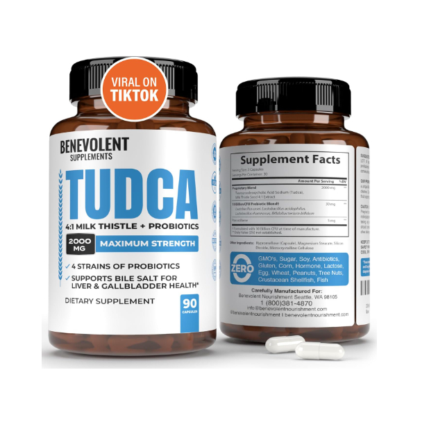 2,000 mg Tudca Bile Salts Supplement for Gallbladder Kidney and Liver ...