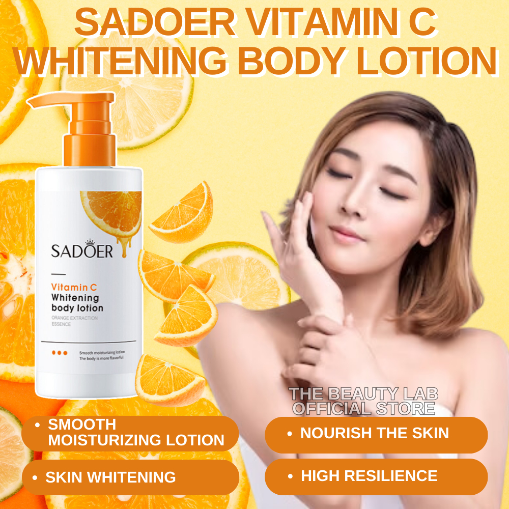 Sadoer Vitamin C Whitening Body Lotion 250g Helps produce Collagen to make skin bright and ...
