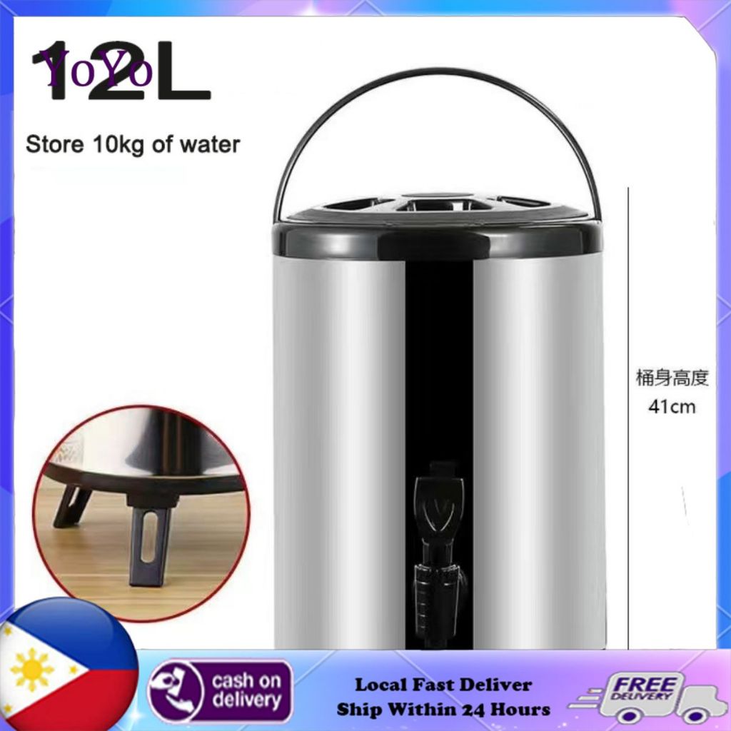 Milk Tea Thermos Bucket With Faucet Stainless Steel Milk Tea Barrel ...
