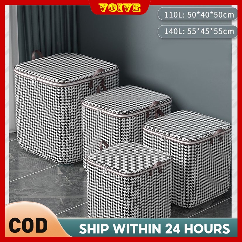 VOIVE Large Storage Box Organizer for Clothes/Quilt 140L Storage Oxford ...
