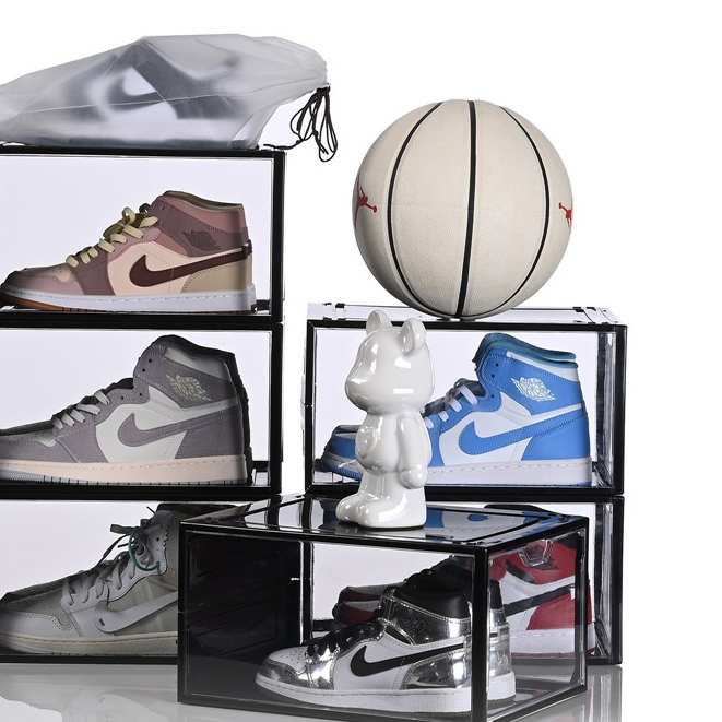 Magnetic Front Drop Acrylic Shoe Box Crystal Clear Magnetic Acrylic ...