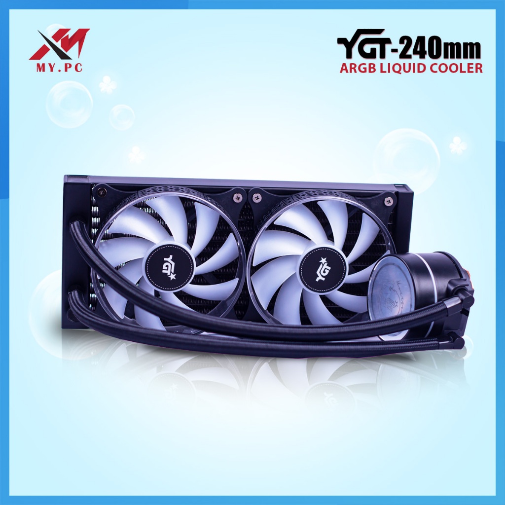 YGT DF-240 black All-in-one Liquid CPU Cooler with 5v 3pin Aura Sync RGB | Shopee Malaysia