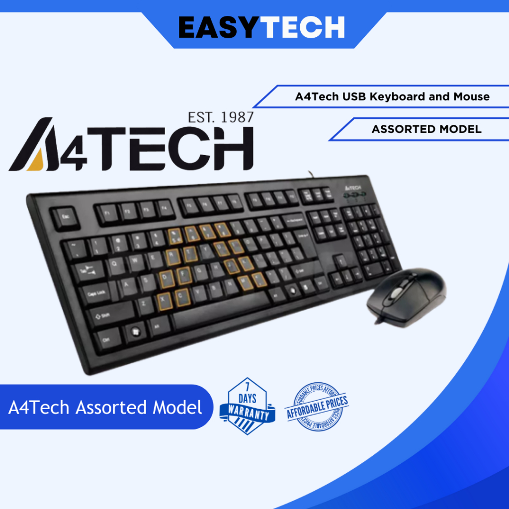EASYTECH | SECONDHAND A4TECH US VERSION MOUSE + KEYBOARD COMBO USB ...