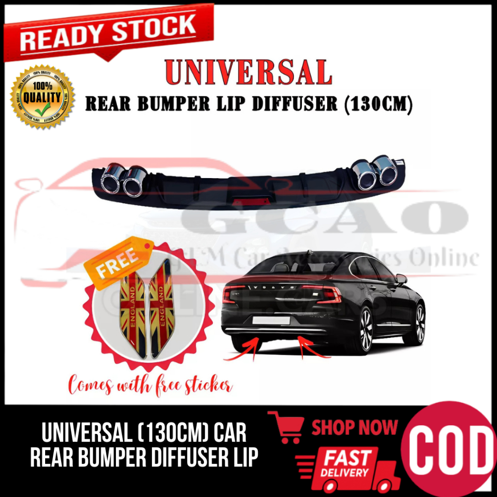 GCAO UNIVERSAL (130CM) Car Rear Bumper Diffusers Lip Spoiler Body Kits ...