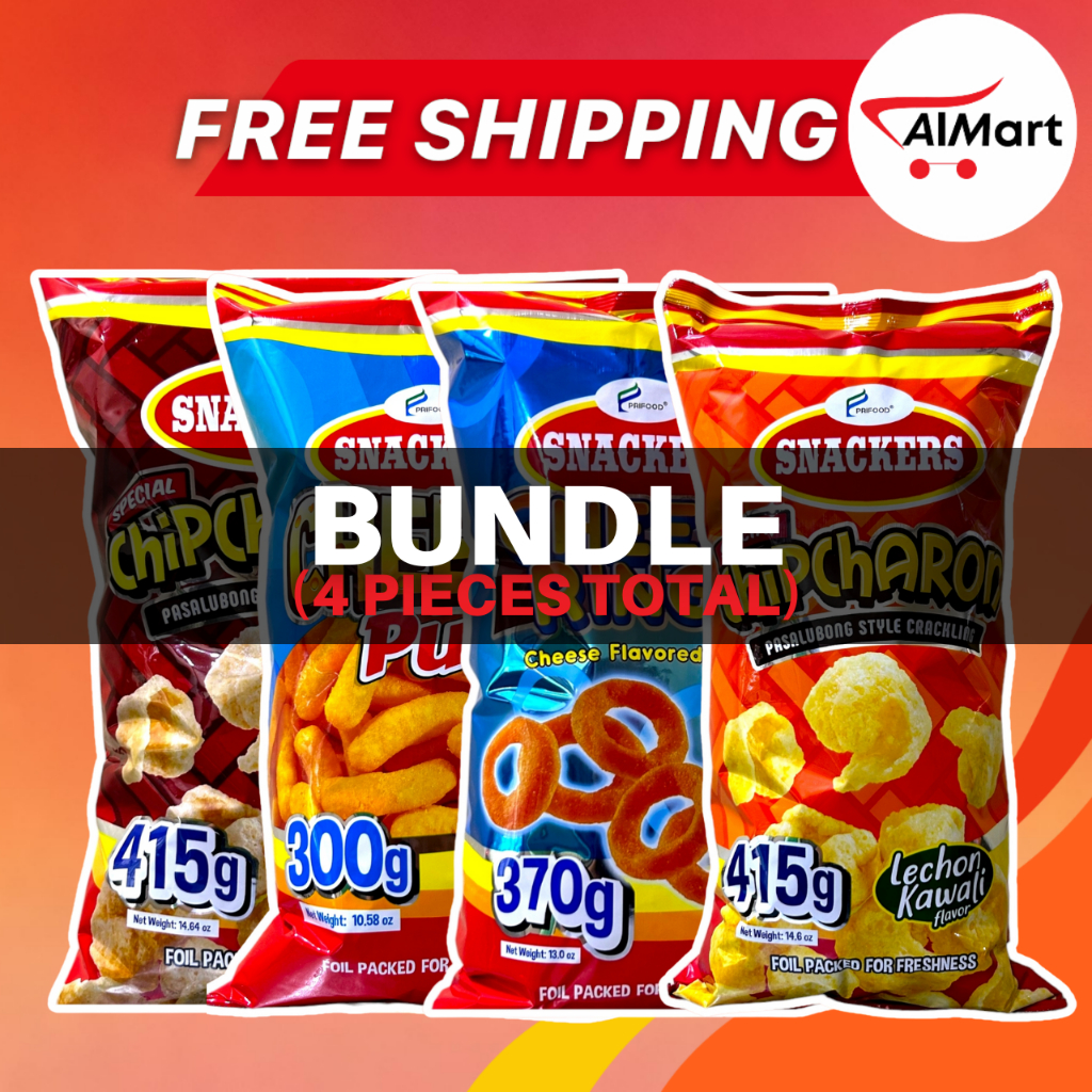 SNACKERS BUNDLE (4PIECES) (SUKAT SILI, CHEESE RINGS, CHEESY PUFFS, AND ...