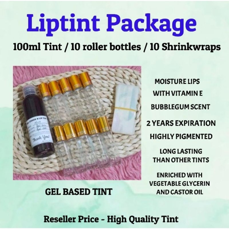GEL TINT 100ml Tint + 10 bottles + 10 shrinkwrap (Rebrander's Package ...
