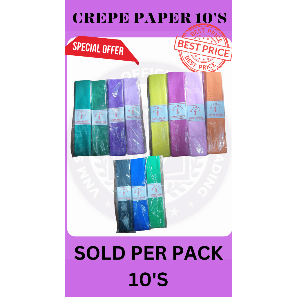 CREPE PAPER SOLD PER PACK 10 PIECES PER PACK SINGLE COLOR IN 1 PACK ...