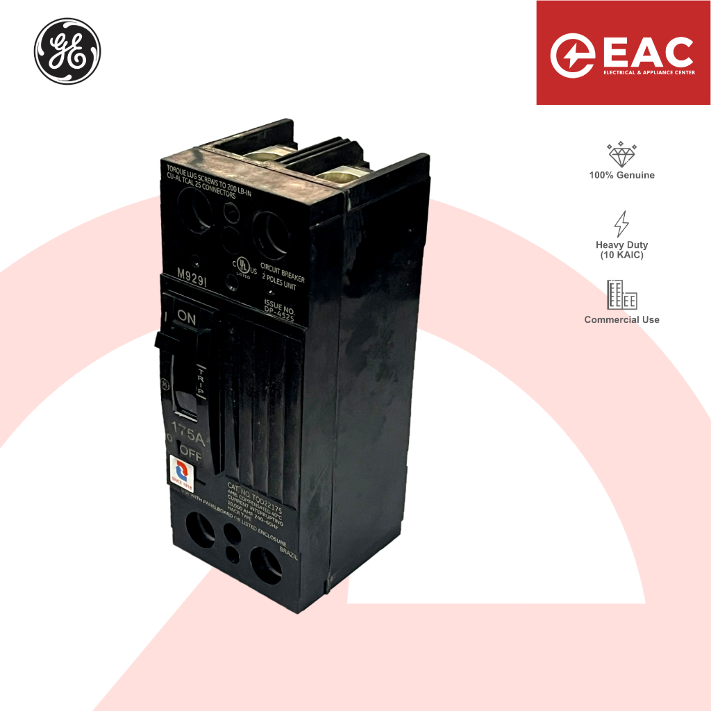 GE Bolt-On Circuit Breaker 100A-225A 2 Pole (TQD-2P) | Shopee Malaysia