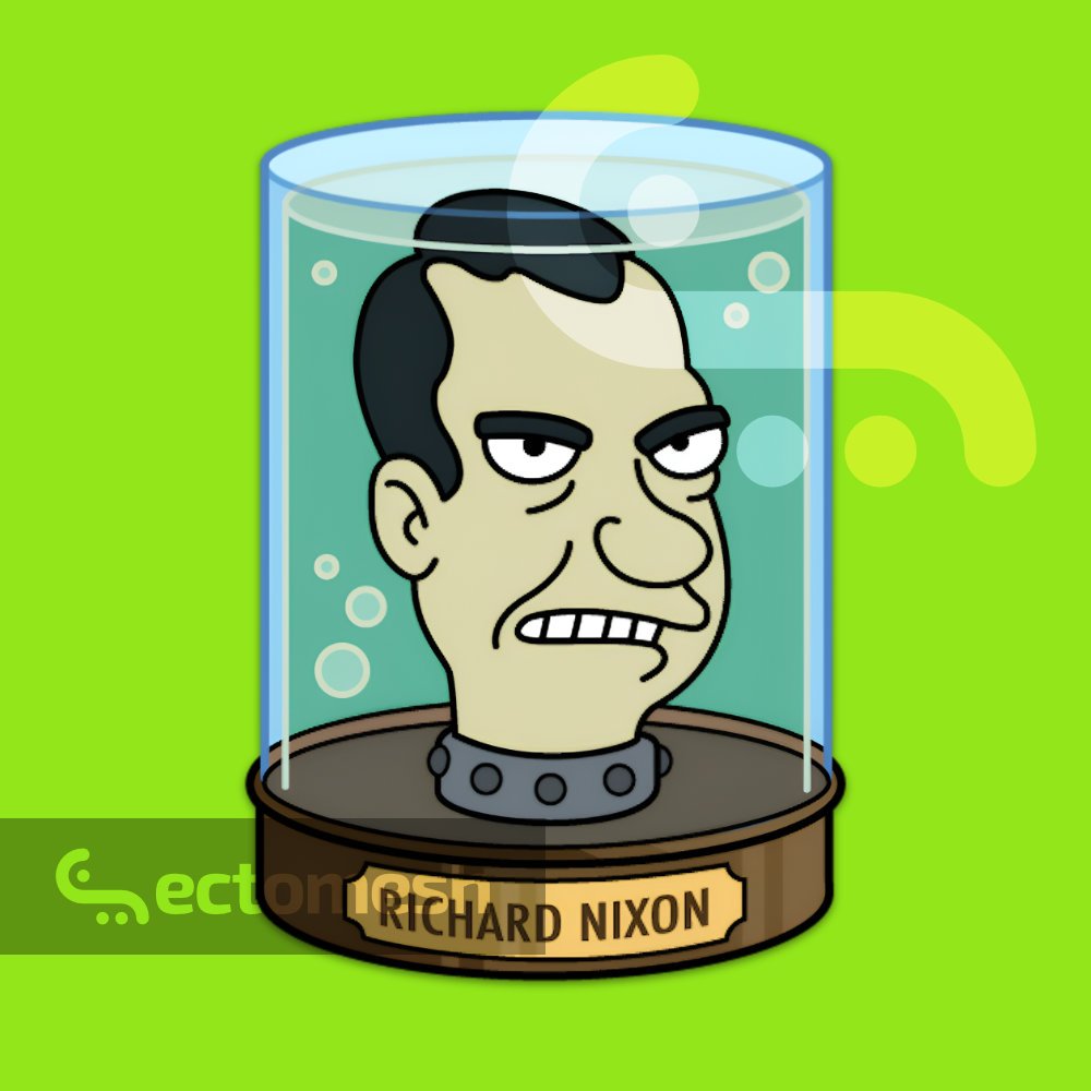Richard Nixon Head-In-A-Jar - Futurama Vinyl Waterproof Sticker | Shopee Malaysia