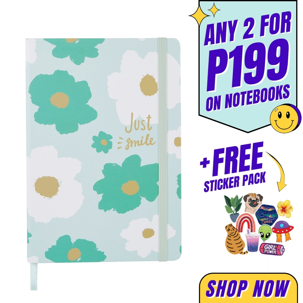 Just Smile A5 Hardbound Notebook with 80gsm Lined Beige Sheets and 192 ...
