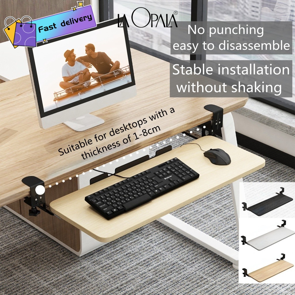 No hole keyboard bracket slide rail keyboard bracket no desktop clamp ...