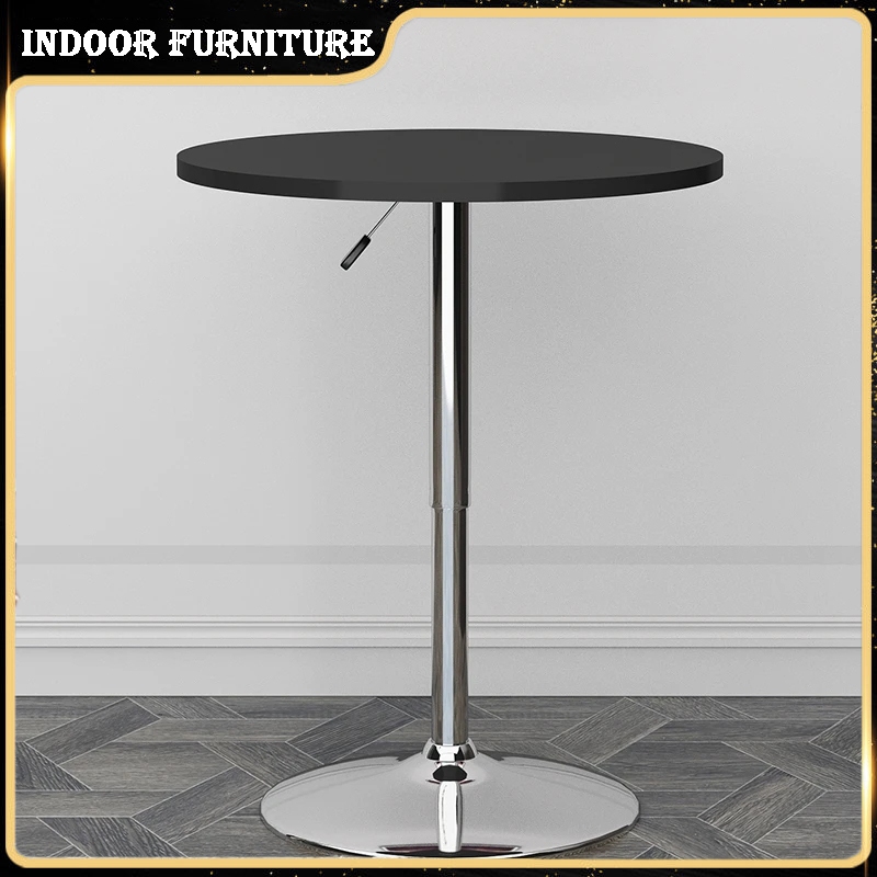 Simple Dining Table Small Round Solid Wood Bar Lifting Home Retractable ...