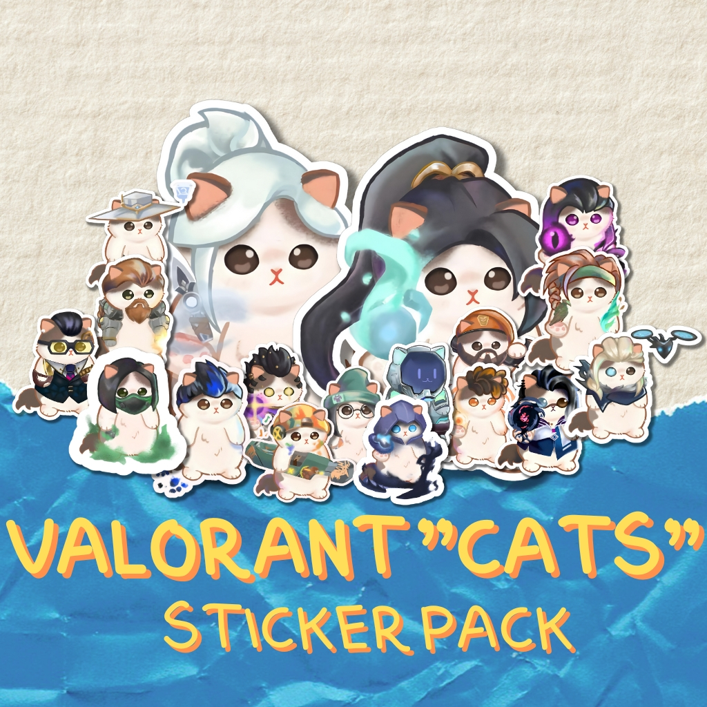 Valorant Cat Agents 18pcs Sticker Pack | Die-Cut Matte Laminated Vinyl ...