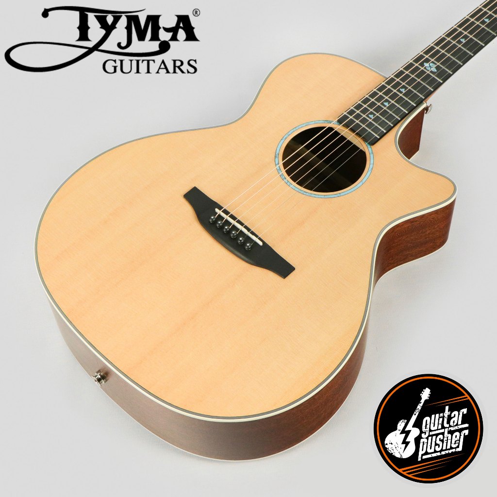 Tyma TG-5E Solid Sitka Spruce Top Mahogany Auditorium Acoustic-Electric ...