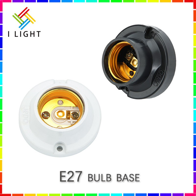 E27 Bulb Holder Base White/Black Ceiling Light Bulb Socket Base(No ...