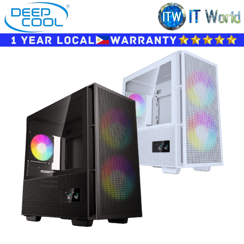 Itw | Deepcool Computer PC Case Micro-ATX Deepcool CH360 Digital Tempered Glass (Black | White ...