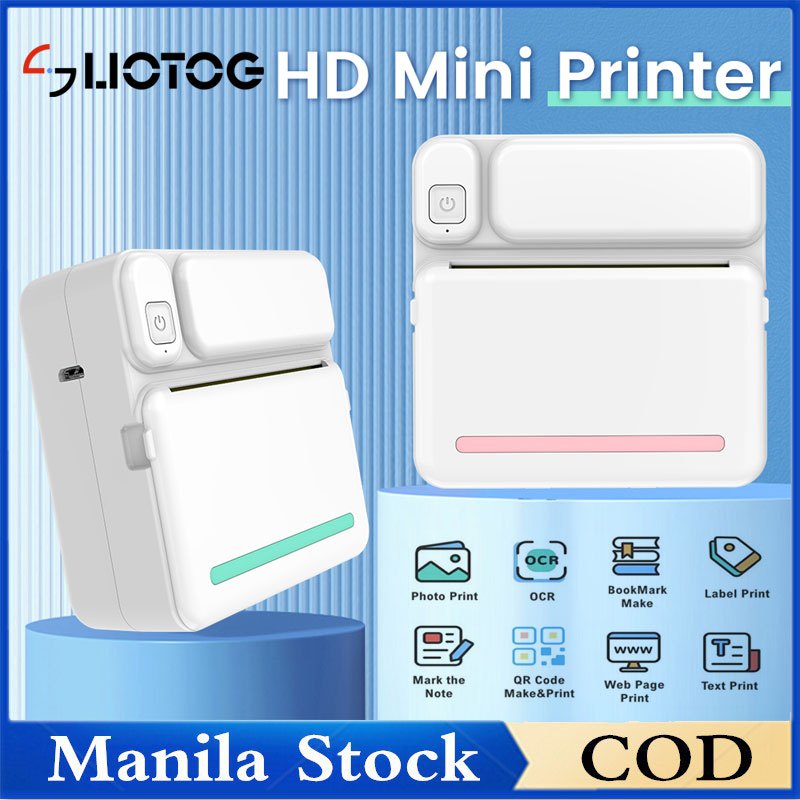 LIOTOG Bluetooth Thermal Printer Photo Printer Mini Printer Paper ...