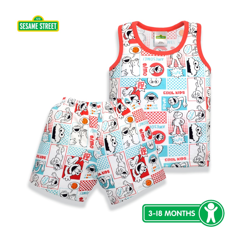 Sesame Street - Sando & Short Set (Elmo) | Shopee Malaysia