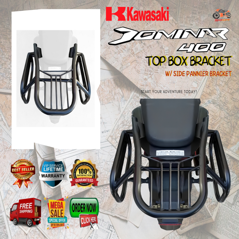 KAWASAKI DOMINAR 400 - MOTODODGE TOP BOX BRACKET w/ SIDE PANNIER ...