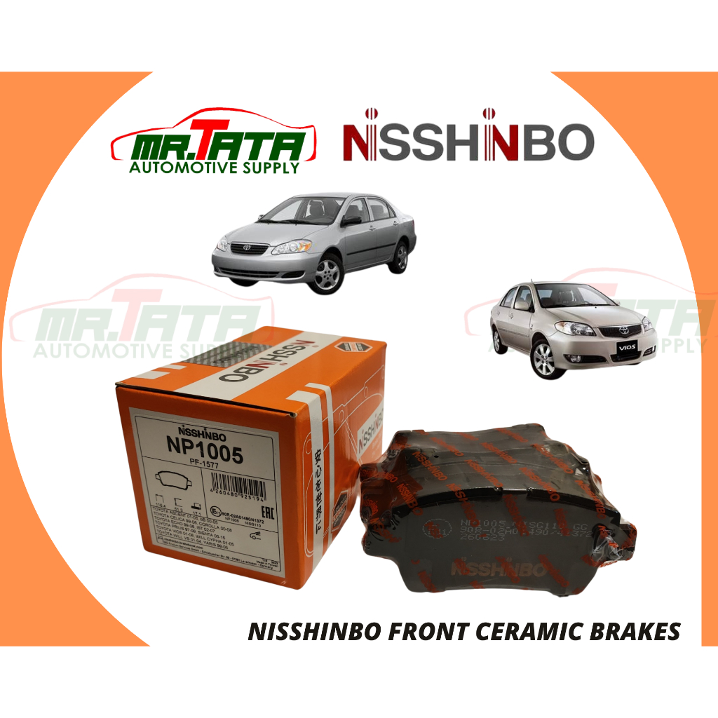 Nisshinbo Brake Pads FRONT for Toyota Altis 2001 to 2007 and Toyota ...
