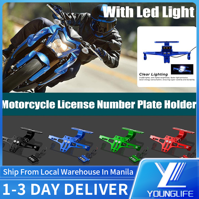 Universal Motorcycle License Plate Holder Adjustable Rear Fender ...