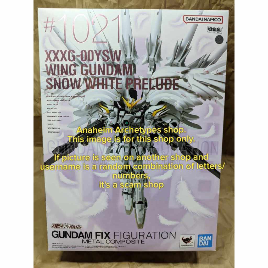 ON HAND BANDAI Gundam Fix Figuration Metal Composite Wing Gundam Snow White Prelude PREMIUM ...