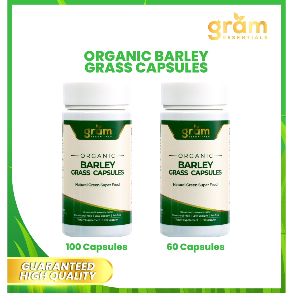 GRAM Essentials Organic Barley Grass Powder (Capsules) | Shopee Malaysia