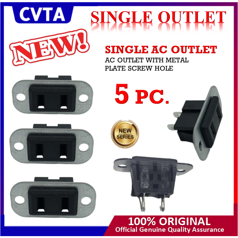 【CVTA】AC SOCKET WITH METAL PLATE SCREW HOLE 220V 10 AMPERE FOR VEDEOKE ...