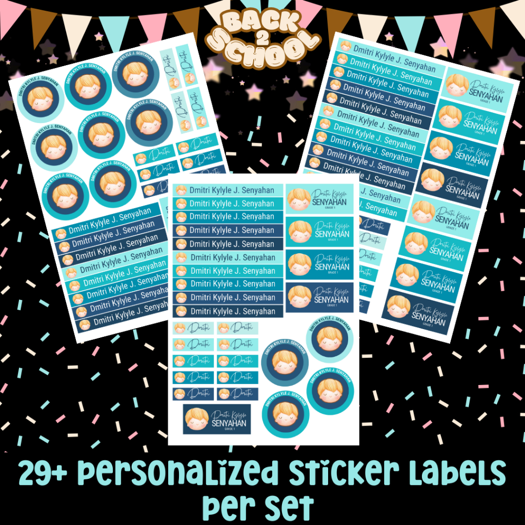 Personalized Name Label Stickers - 29+ Colorful Labels - Customizable ...