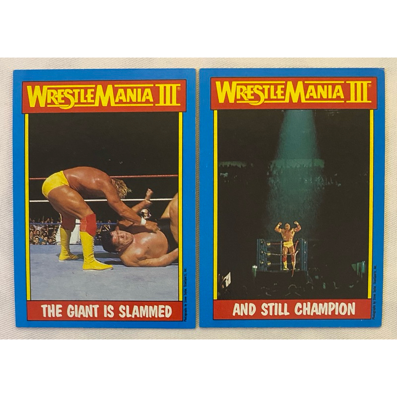 Hulk Hogan vs Andre The Giant RC 1987 Topps WWF WWE Wrestlemania III ...