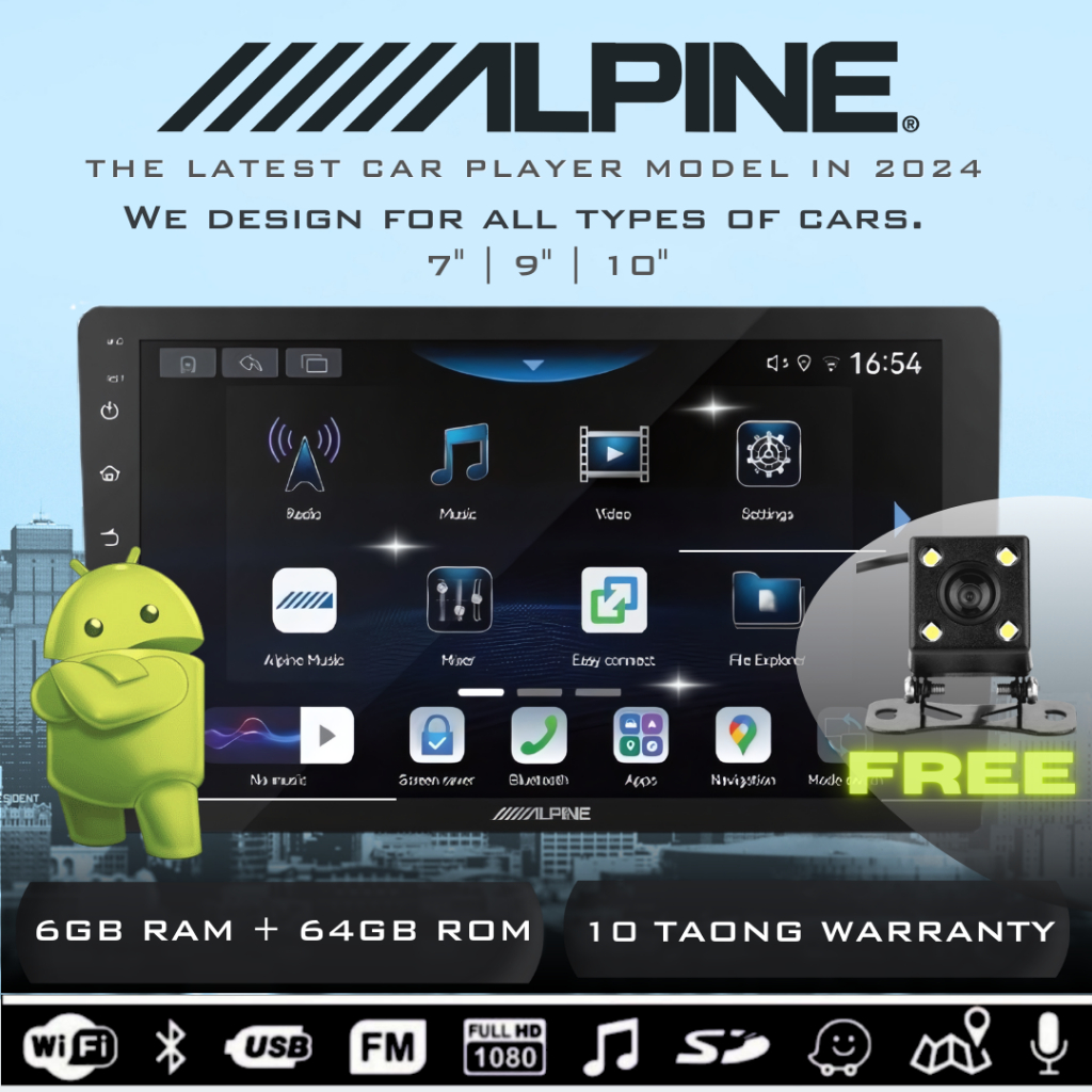 ALPINE Car Stereo Android Player 7" 9" 10" IPS Full-View Large-Screen ...