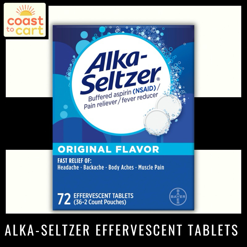 Alka-Seltzer Effervescent Tablets Flavor, 1 BOX (72 TABLETS) | Shopee ...