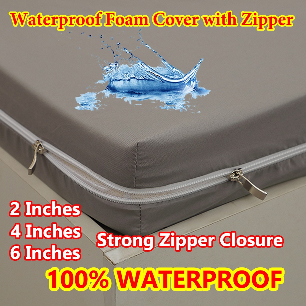 100% Waterproof Foam Cover with Zipper 2/4/6 Inches Thickness ...