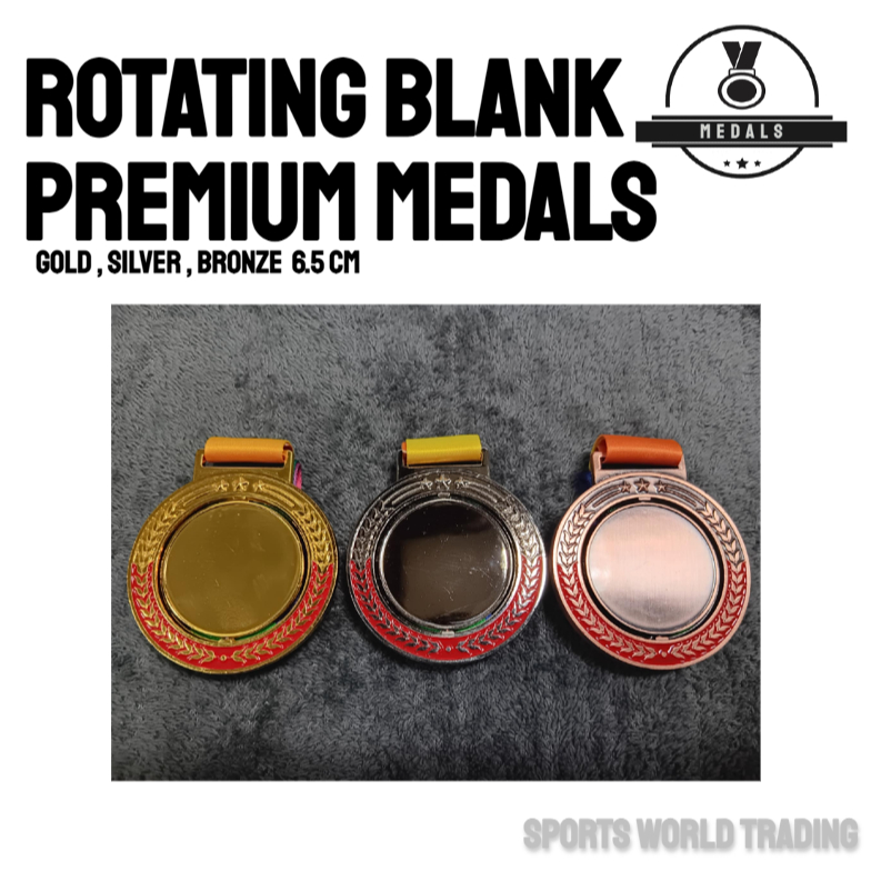 Rotating Blank Premium Medals 6.5 cm ( Customize Available ) | Shopee ...