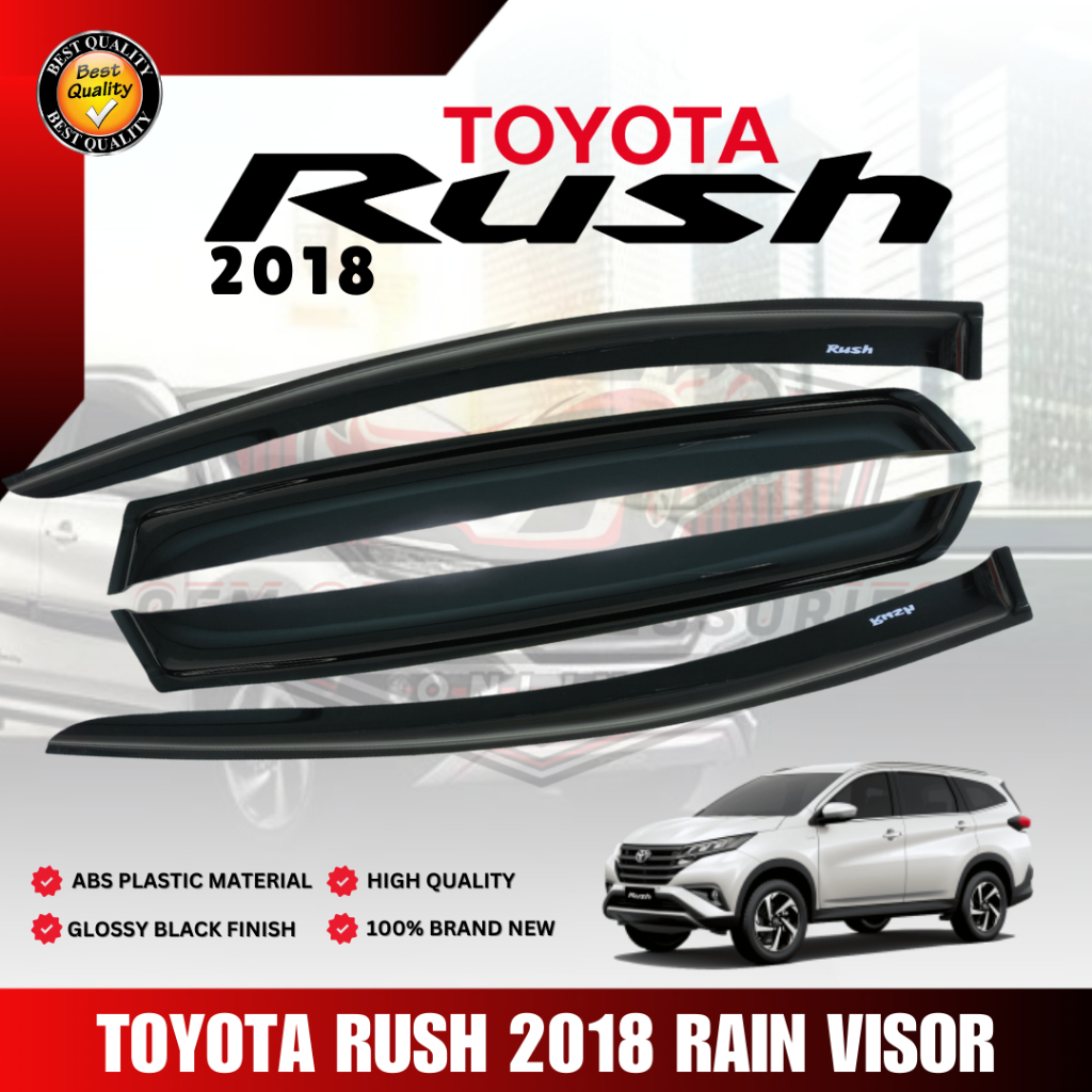 GCAO TOYOTA RUSH 2018 RAIN VISOR BLACK THICKNESS 1.8mm (7537) | Shopee ...