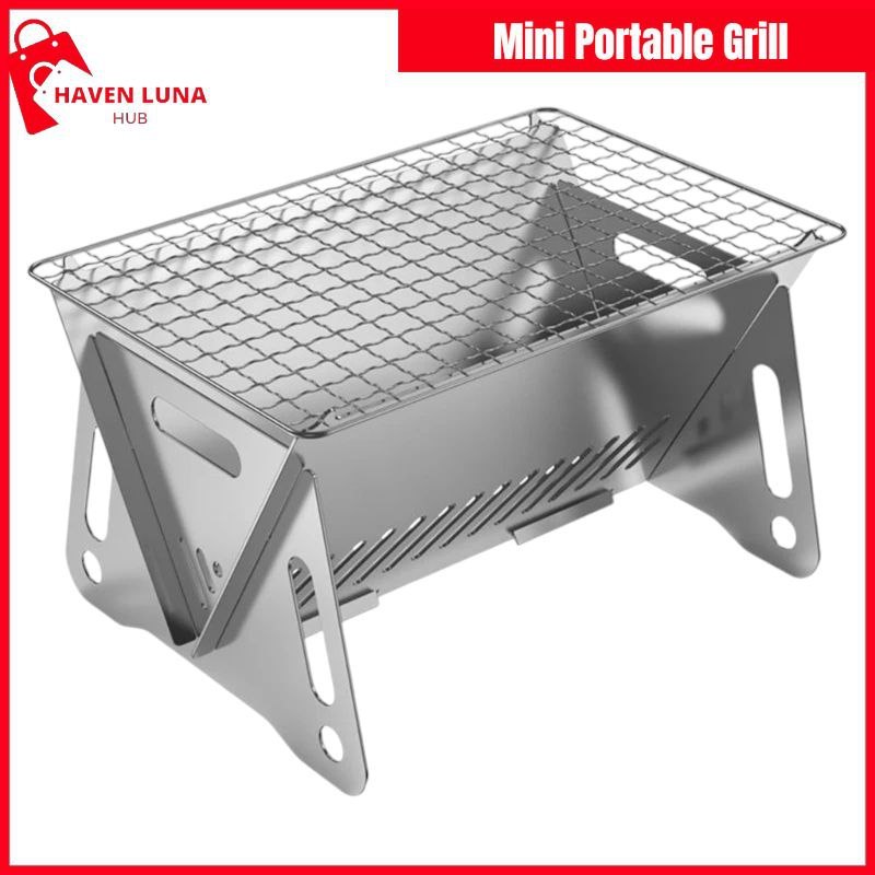 HLH Portable Grill Mini BBQ Grill Stainless Grill Pits Foldable BBQ for ...