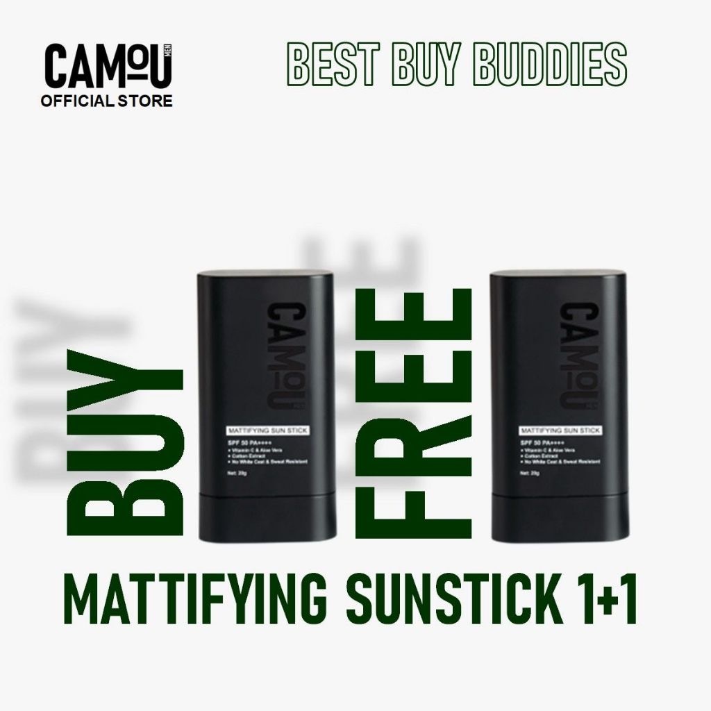 20g Camou Men's Mattifying Face Sunscreen Stick SPF 50 PA Oil Control ...
