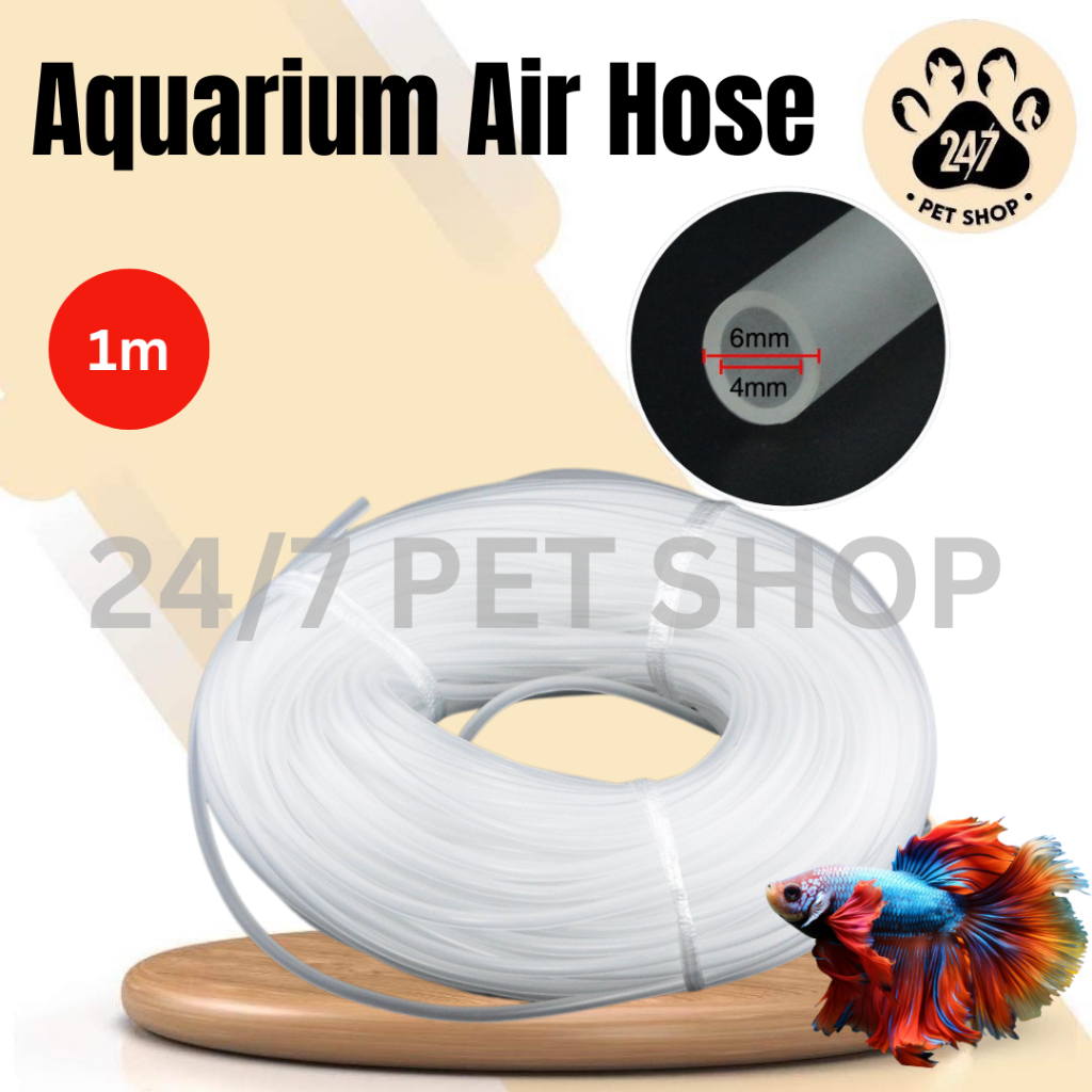 1m Aquarium Oxygen Hose per meter Air Hose Fish Tank Bubble Stone Air ...