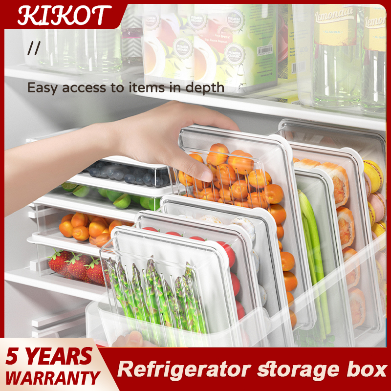 Kitchen Refrigerator freezer storage for Meat Seafood Fruits Egg Fridge ...