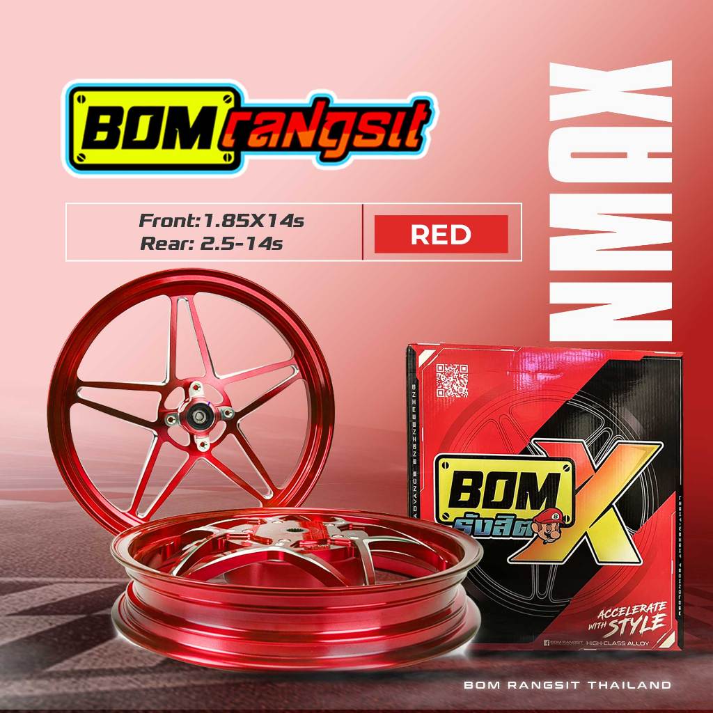 BOM RANGSIT BOMX MAGS CNC FOR YAMAHA NMAXV2 2020 STAR x14-5 SPOKES ...