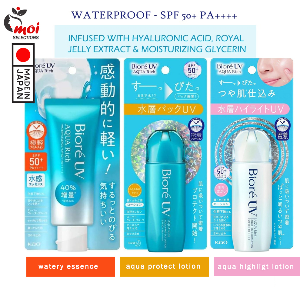 Biore UV Aqua Rich SPF 50 PA++++ Watery Essence - Aqua Protect Lotion - 70g Sunscreen Face ...
