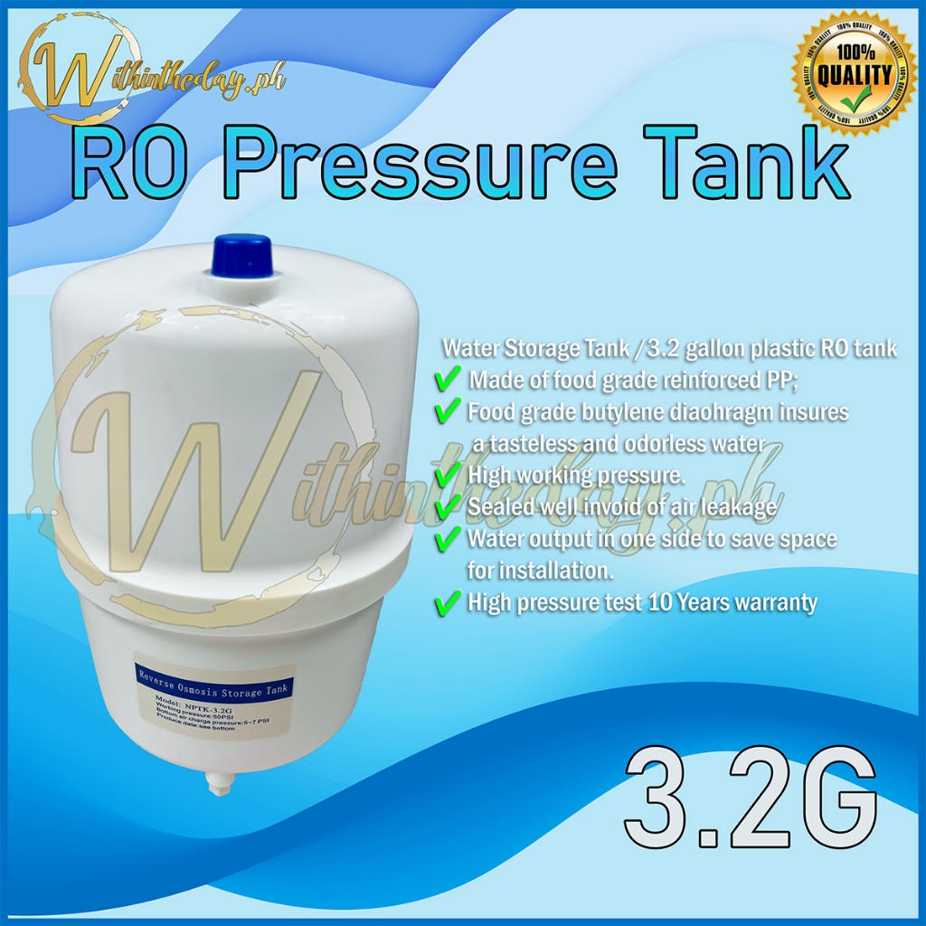 Reverse Osmosis Pressure Tank Pure water storage pressurized 3.2 gallon ...